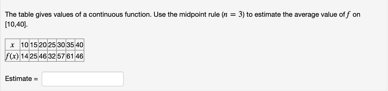 Solved The table gives values of a continuous function. Use | Chegg.com