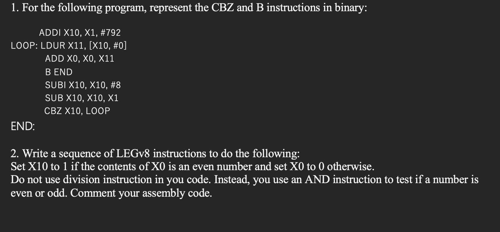 Solved 1. For the following program, represent the CBZ and B | Chegg.com