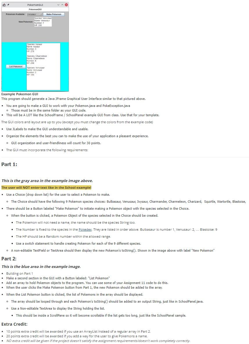 Solved Please do the extra credit section, thank | Chegg.com