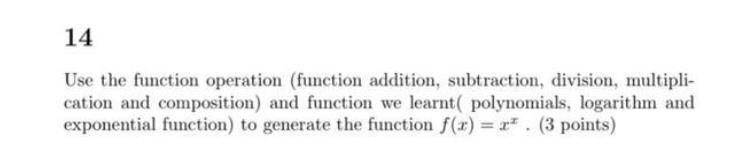 Solved Use the function operation (function addition, | Chegg.com