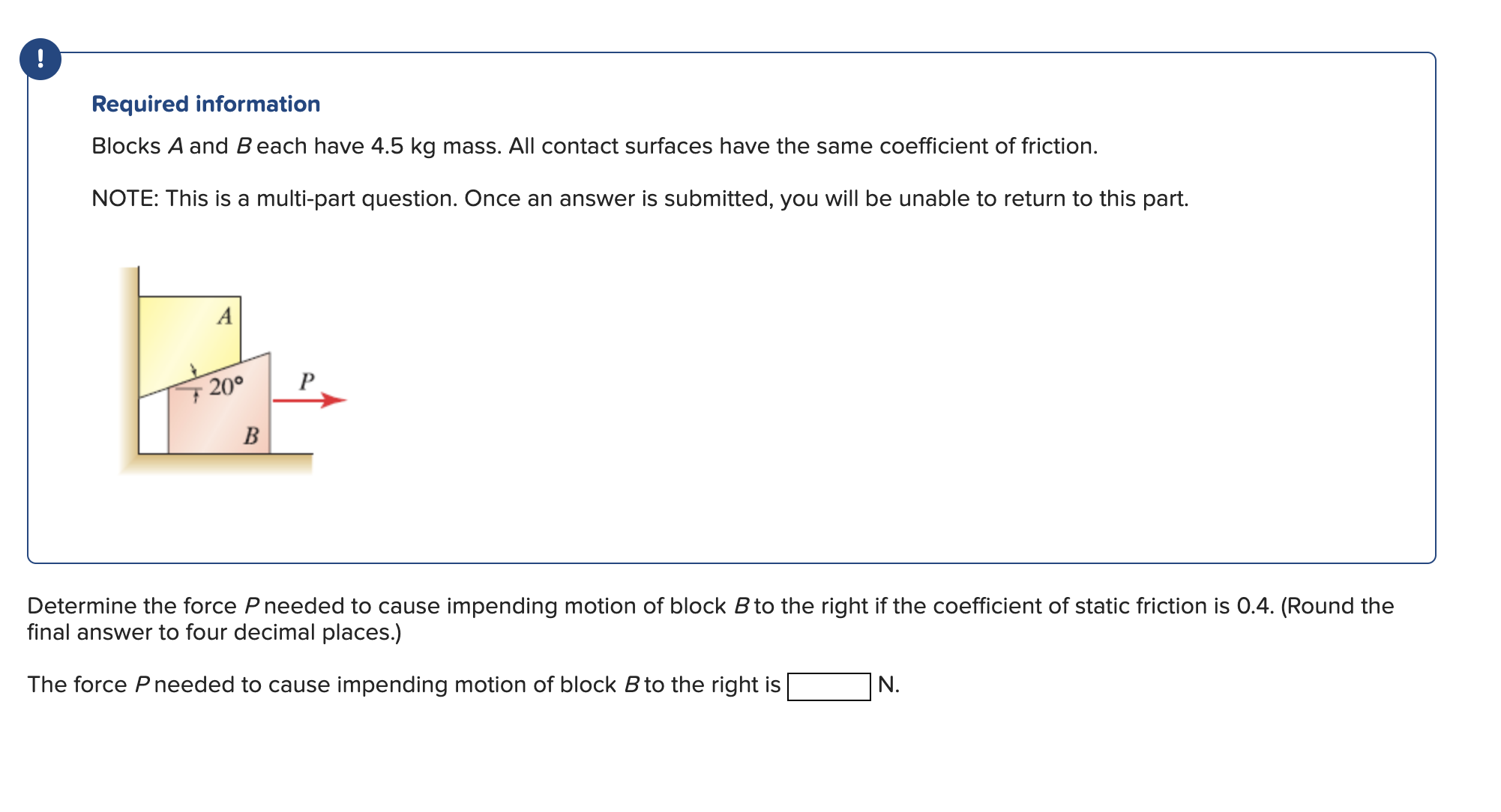 Solved Required information Blocks A and B each have 4.5 kg | Chegg.com