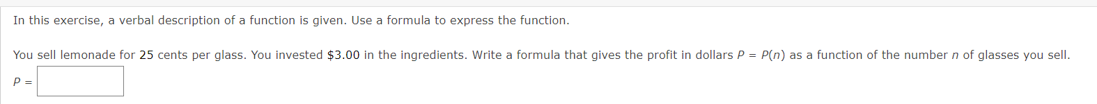 Solved In this exercise, a verbal description of a function | Chegg.com
