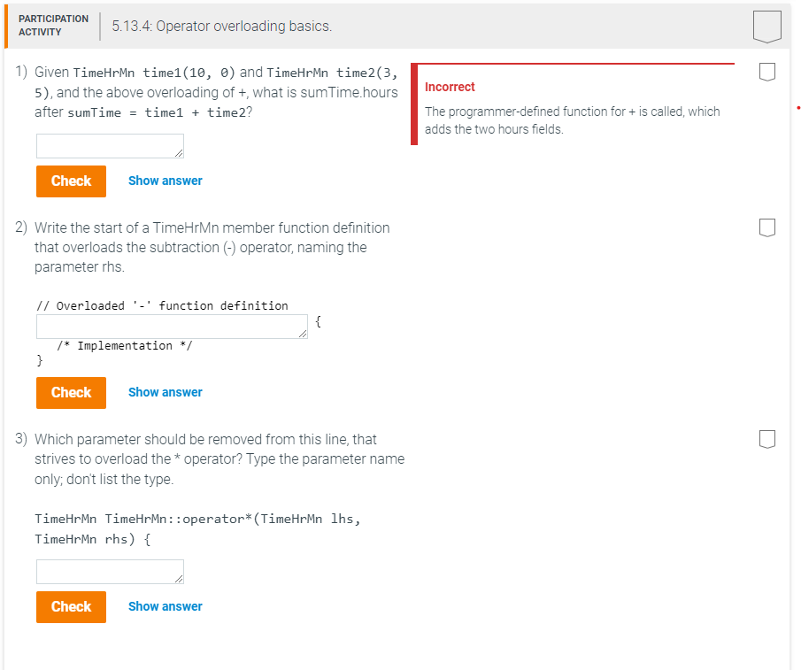 Solved 1) Given TimeHrMn time1 (10,0) and TimeHrMn time2(3, | Chegg.com