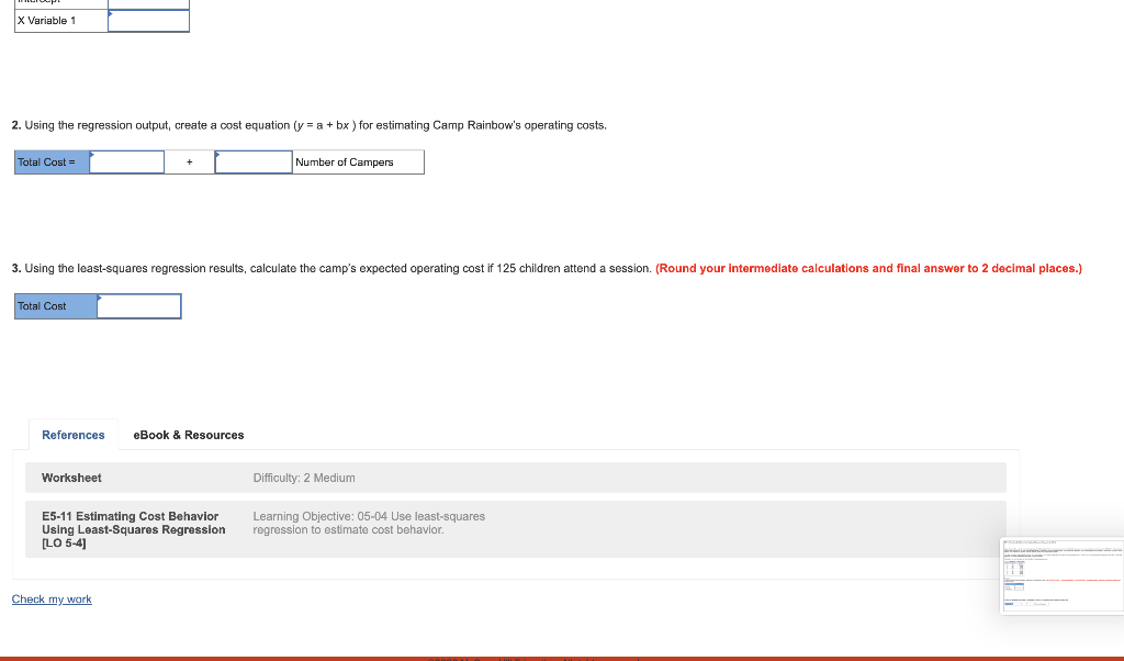 Solved E5-11 Estimating Cost Behavior Using Least-Squares | Chegg.com