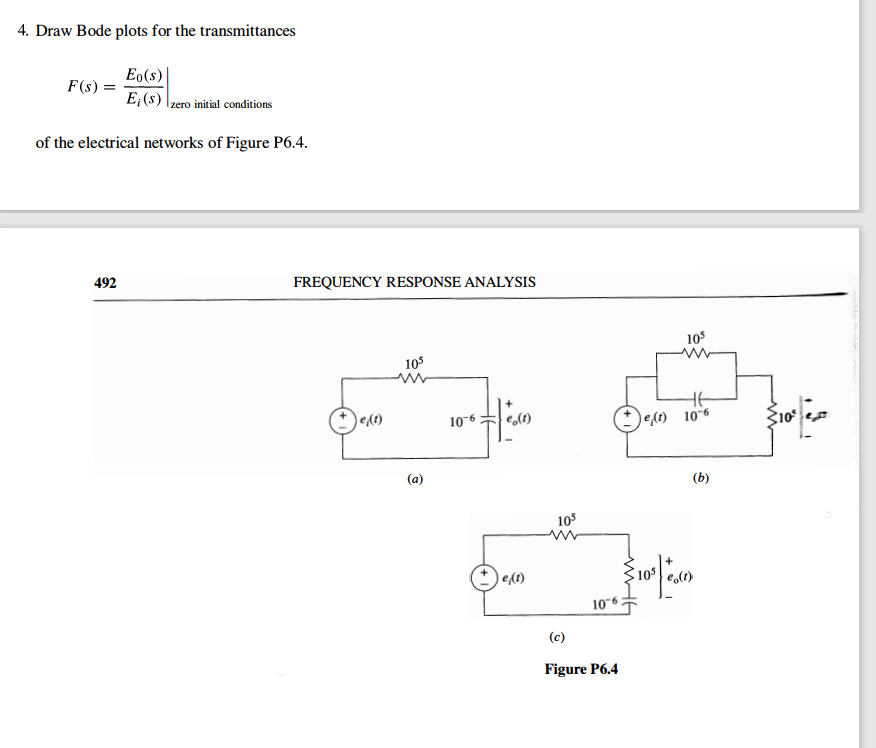 Solved 4. Draw Bode plots for the transmittances F(s) = | Chegg.com