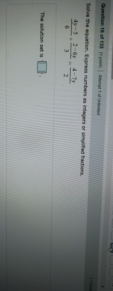 Solved Question 16 of 133 (1 point) Attempt 1 of Unlimited | Chegg.com