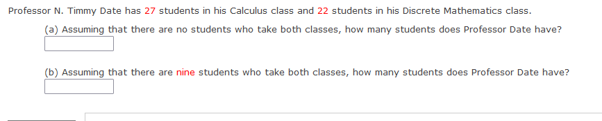 Solved Professor N. Timmy Date has 27 students in his | Chegg.com