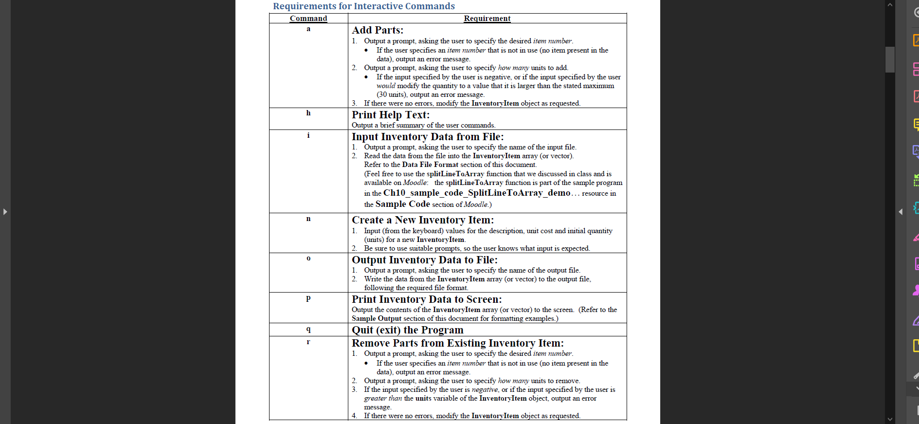 Solved Inventory Application Program This project involves | Chegg.com