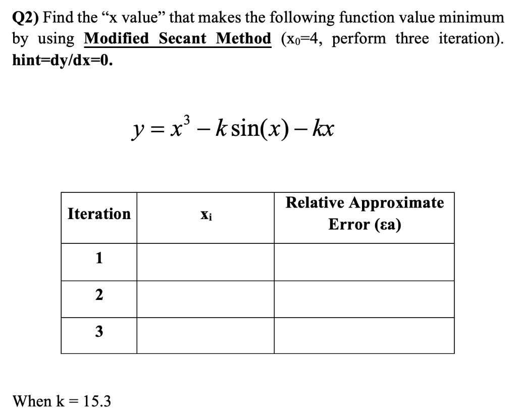 Solved Q2) Find the “x value” that makes the following | Chegg.com