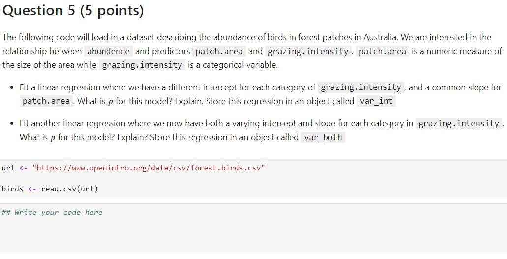 Solved The following code will load in a dataset describing | Chegg.com