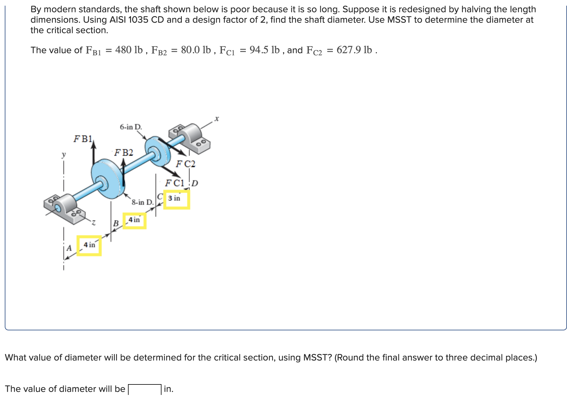 Solved By ﻿modern standards, the shaft shown below is ﻿poor | Chegg.com