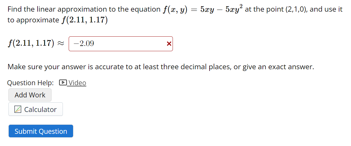 Solved Find the linear approximation to the equation | Chegg.com