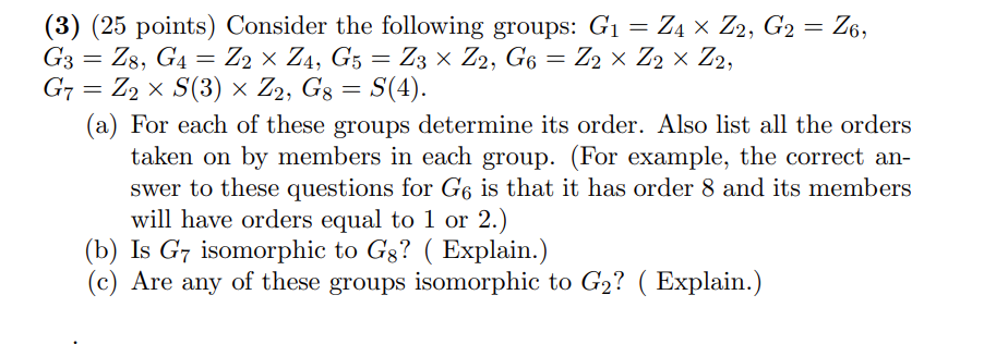 Solved = = = = (3) (25 points) Consider the following | Chegg.com