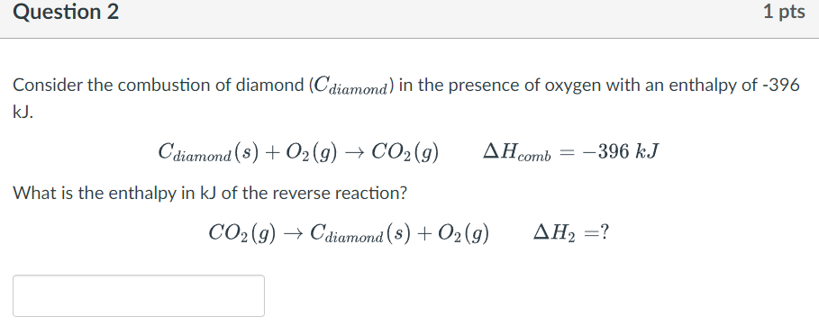 Solved Consider the combustion of diamond (Cdiamond ) in the | Chegg.com