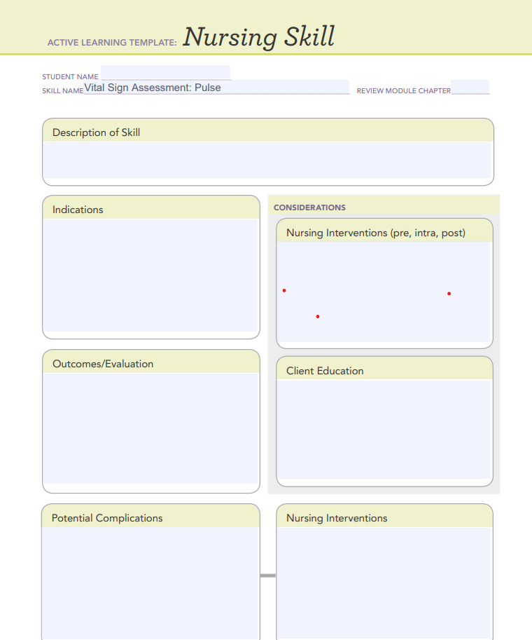Solved active leaRNNG TEMPLATE: Nursing Skill STUDENT NAME | Chegg.com