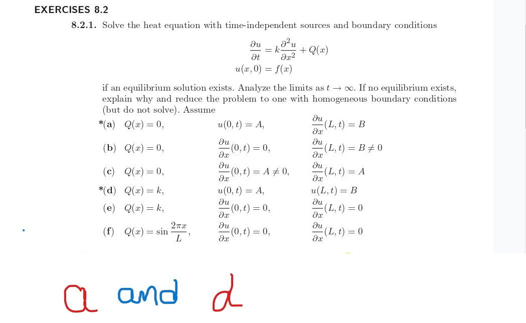 Solved 8.2.1. Solve the heat equation with time-independent | Chegg.com