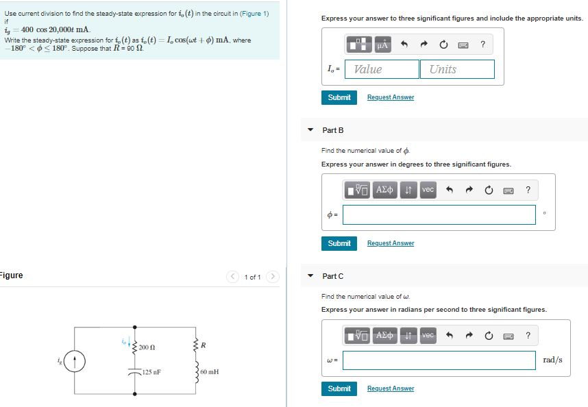Solved Use current division to find the steady-state | Chegg.com