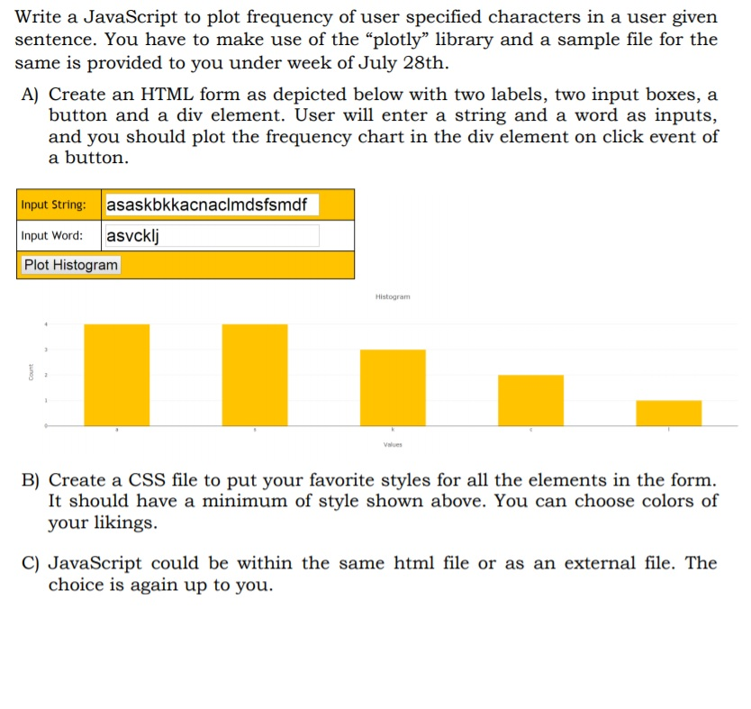 Solved Write a JavaScript to plot frequency of user | Chegg.com