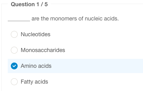 Solved are the monomers of nucleic acids. Nucleotides | Chegg.com