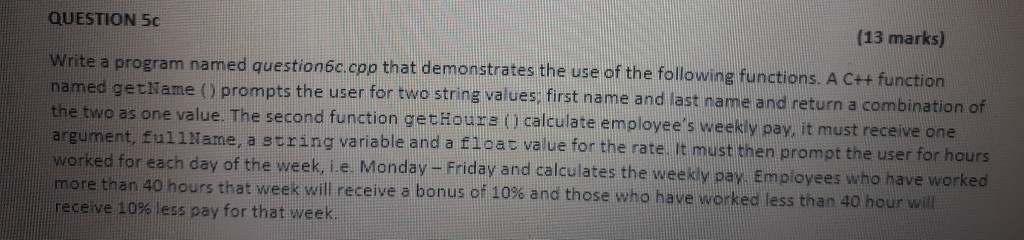 Solved QUESTION 5c (13 marks) Write a program named | Chegg.com