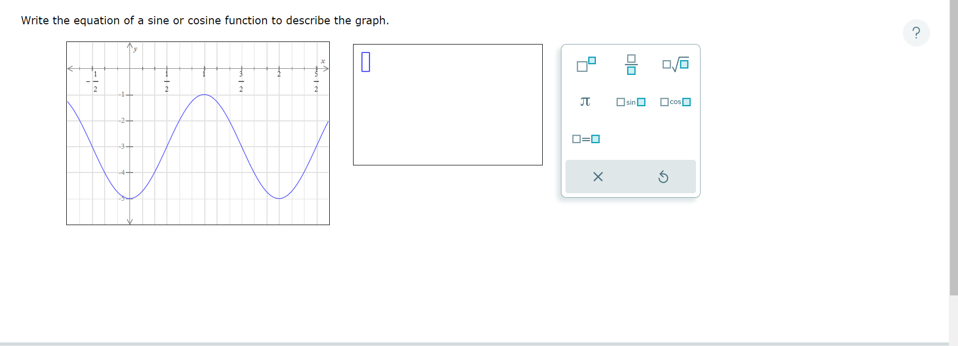 Solved Write The Equation Of A Sine Or Cosine Function To