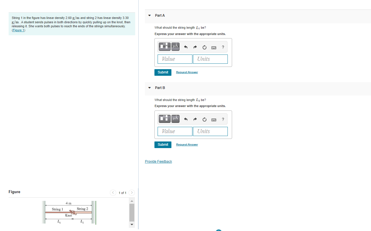 Solved Part A String 1 in the figure has linear density 2.60 | Chegg.com