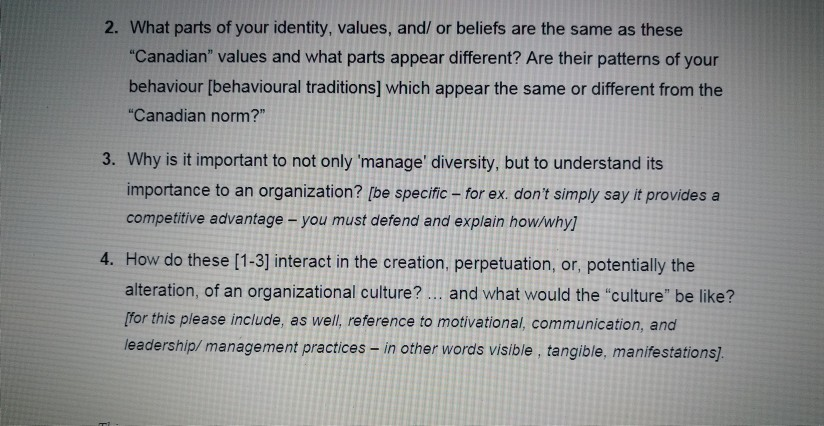 Solved "Identify beliefs, values, attitudes, and behaviours | Chegg.com