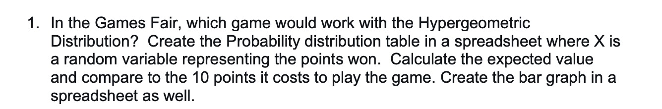 Solved 1. In the Games Fair, which game would work with the | Chegg.com