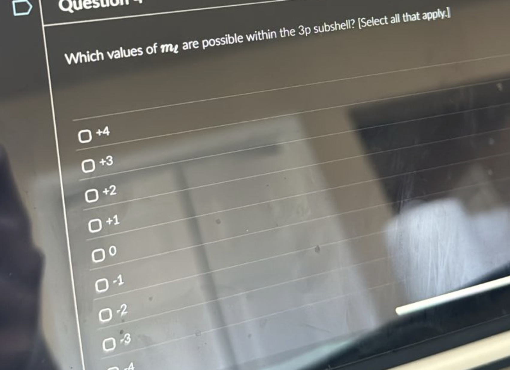 Solved Which values of ml ﻿are possible within the 3p | Chegg.com