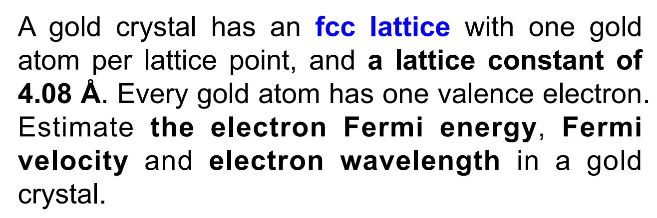 Solved A gold crystal has an fcc lattice with one gold atom | Chegg.com