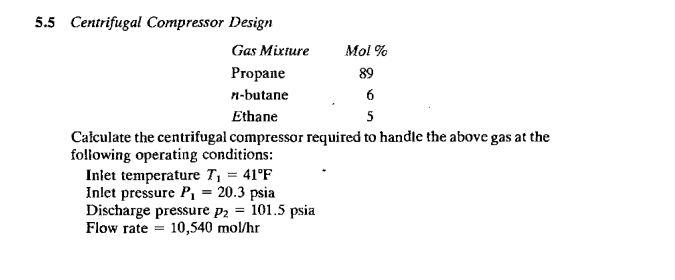 Solved 5.5 Centrifugal Compressor Design Calculate the | Chegg.com