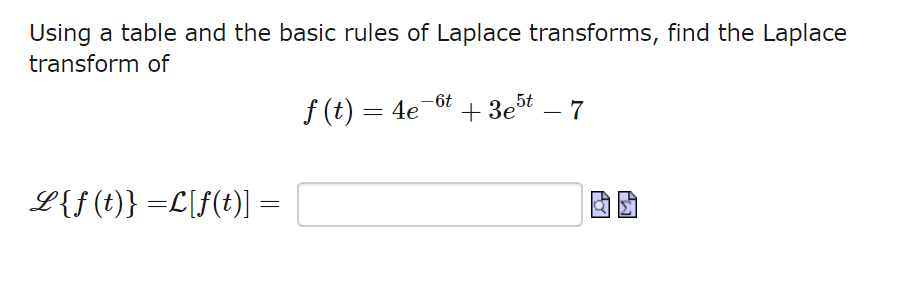 Solved Using a table and the basic rules of Laplace | Chegg.com