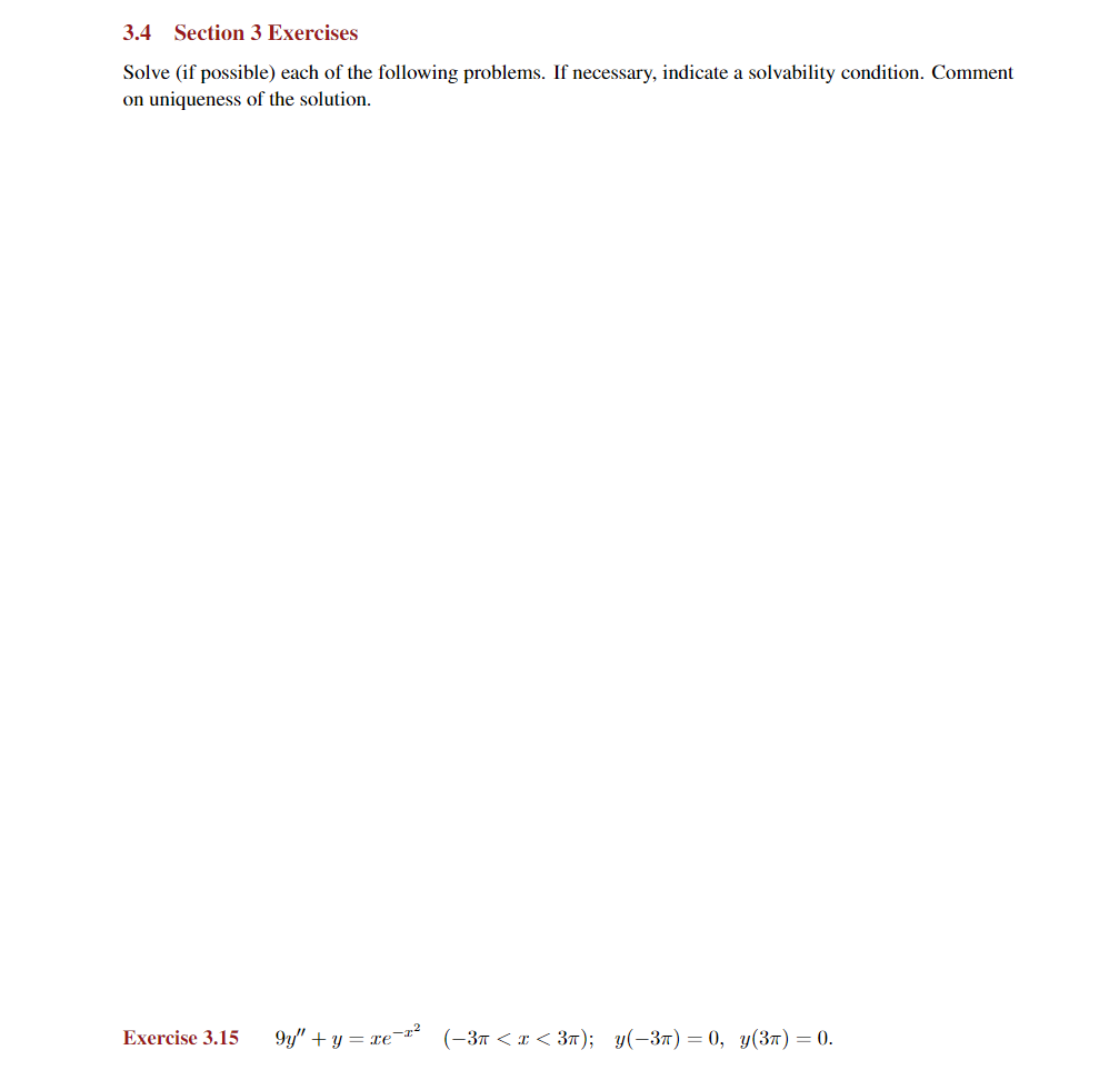 Solved 3.4 Section 3 Exercises Solve (if possible) each of | Chegg.com