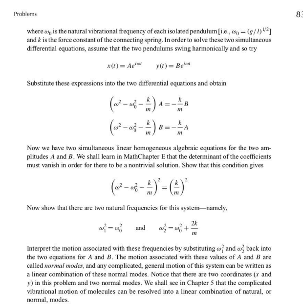 Solved 2-28. Consider two pendulums of equal lengths and | Chegg.com