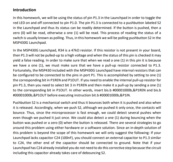 Solved Introduction In this homework, we will be using the | Chegg.com