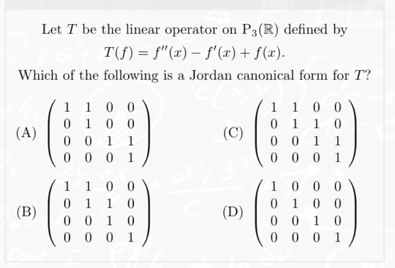 Solved Let T be the linear operator on P3(R) defined by T(f) | Chegg.com