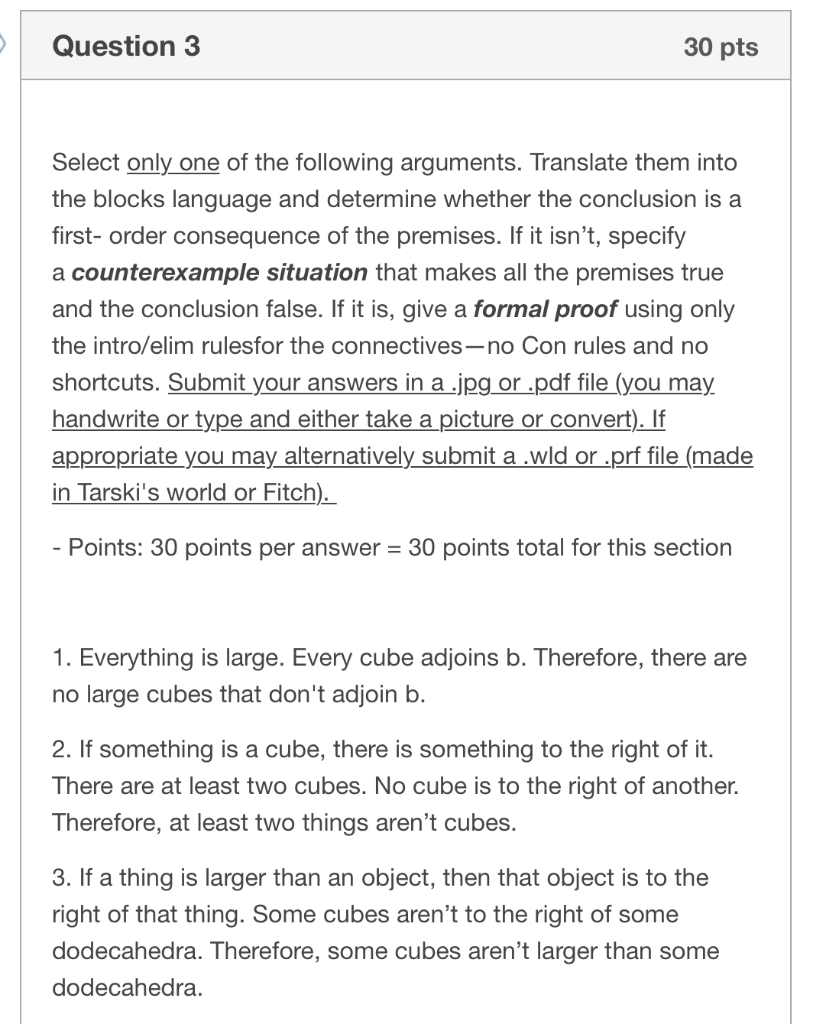 Solved Select only one of the following arguments. Translate | Chegg.com