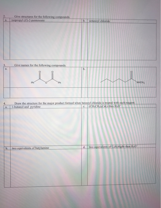 Solved 2 Give structures for the following compounds a | Chegg.com