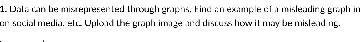 Solved 1. Data can be misrepresented through graphs. Find an | Chegg.com
