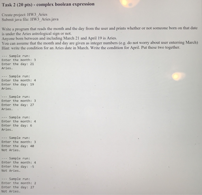 Solved Task 2 (20 pts)- complex boolean expression Create | Chegg.com
