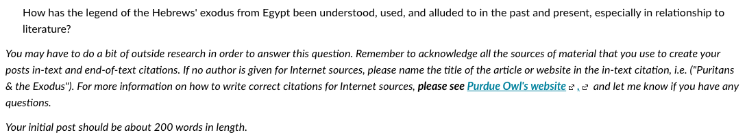 Solved How has the legend of the Hebrews' exodus from Egypt | Chegg.com