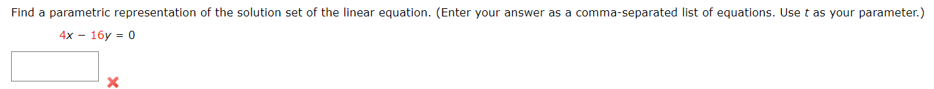 Solved Find a parametric representation of the solution set | Chegg.com