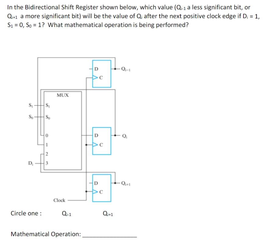 Solved In the Bidirectional Shift Register shown below, | Chegg.com