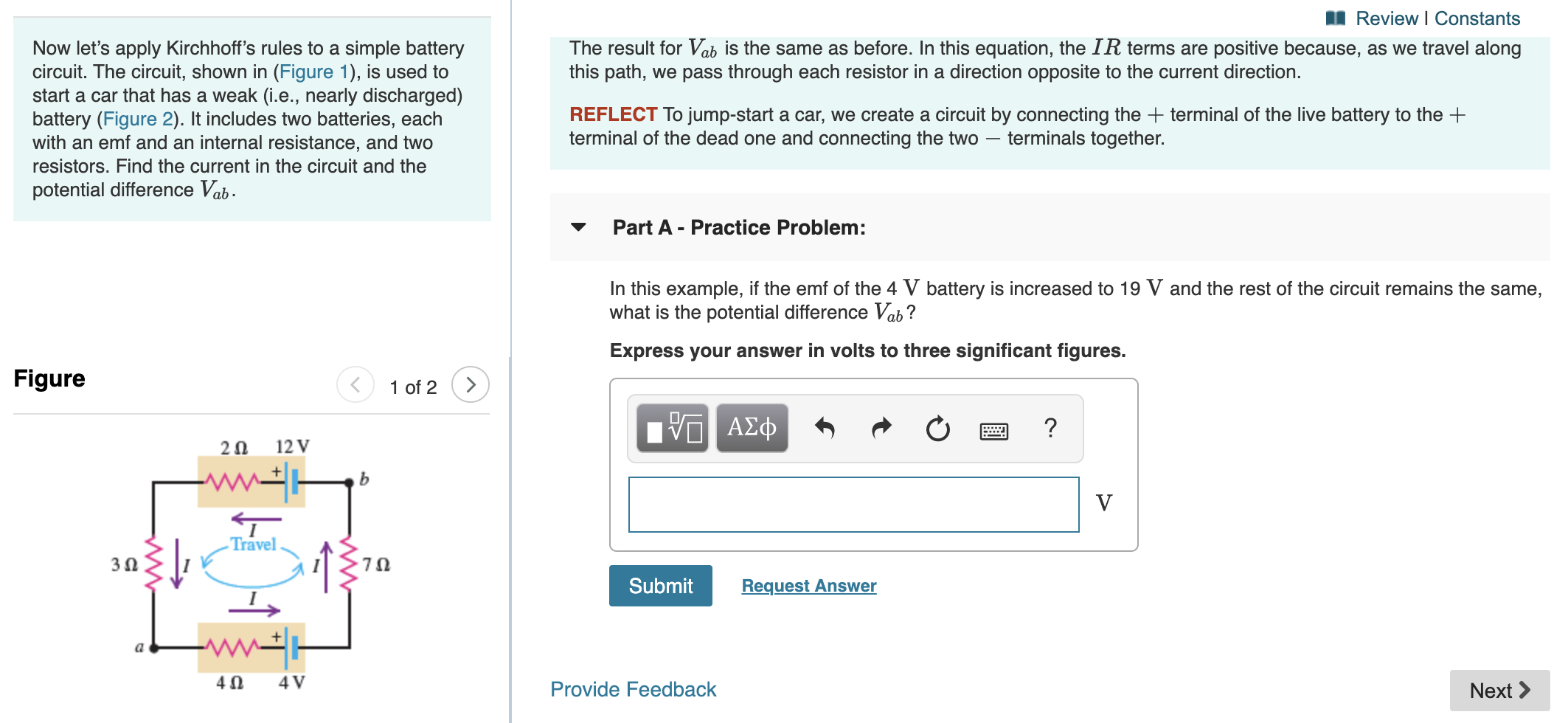 Solved II Review | Constants The result for Vab is the same | Chegg.com