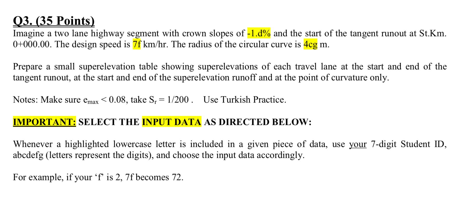 Solved 03. (35 Points) Imagine a two lane highway segment | Chegg.com