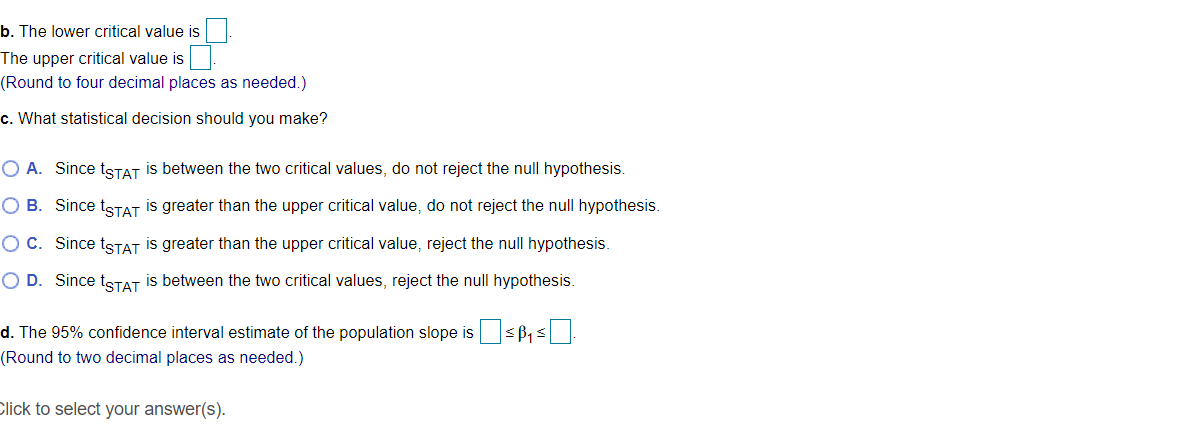 Solved b. The lower critical value is The upper critical | Chegg.com