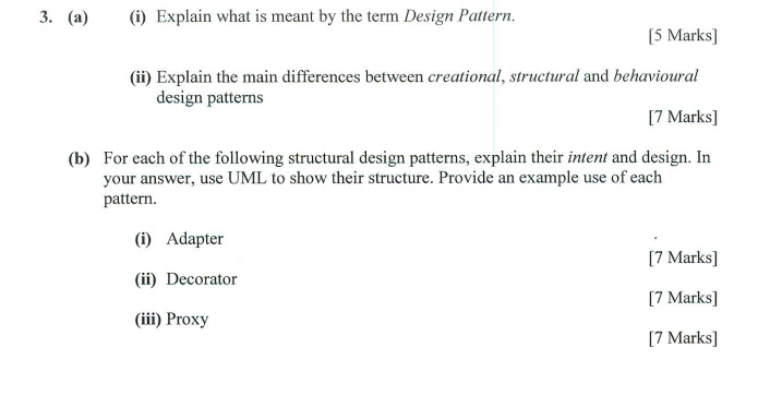 Solved 3. (a) (i) Explain what is meant by the term Design | Chegg.com