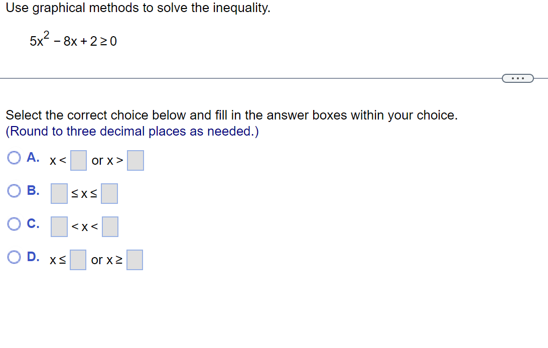 Solved Use graphical methods to solve the inequality. | Chegg.com