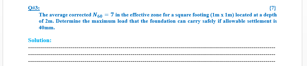 Solved Q#3: {7} The average corrected N60 = 7 in the | Chegg.com