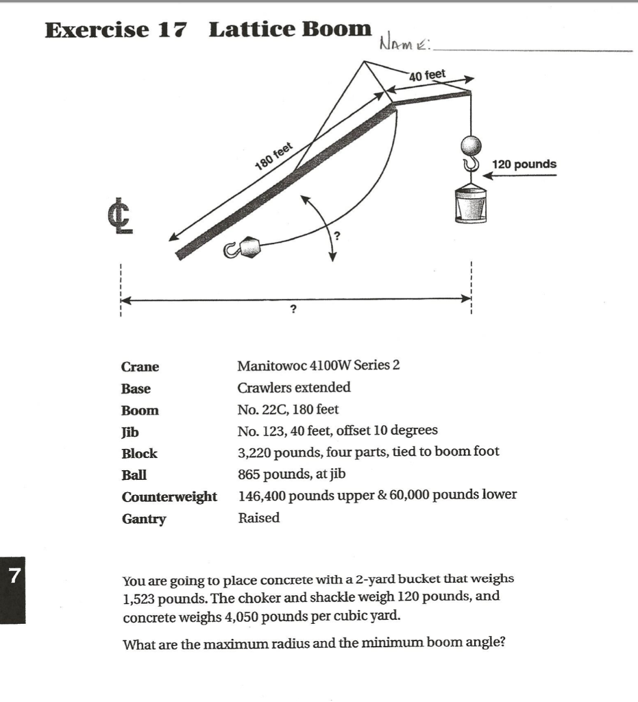 Solved Exercise 17 Lattice Boom NamE: You are going to place | Chegg.com